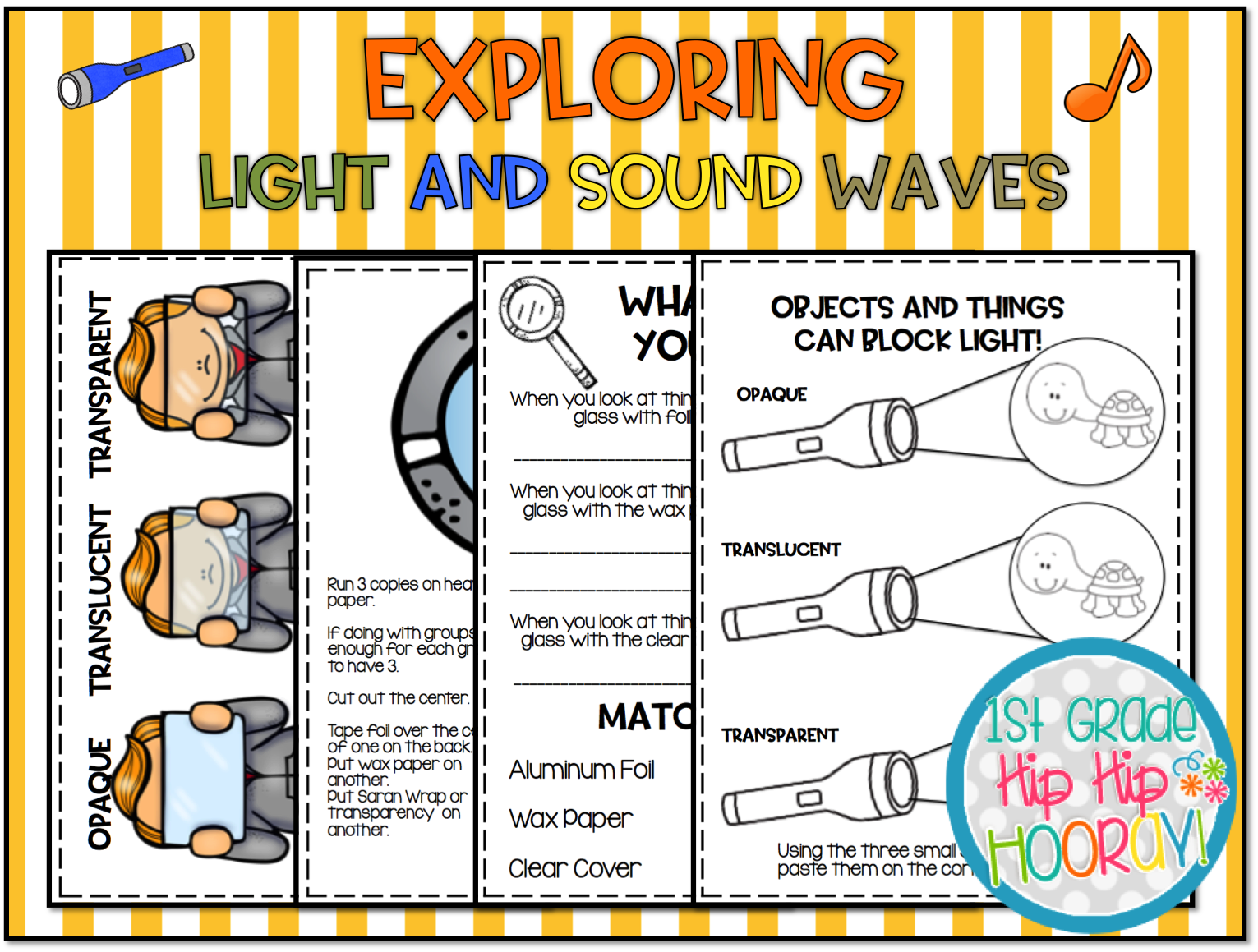 1st Grade Hip Hip Hooray!: Exploring Light and Sound NGSS