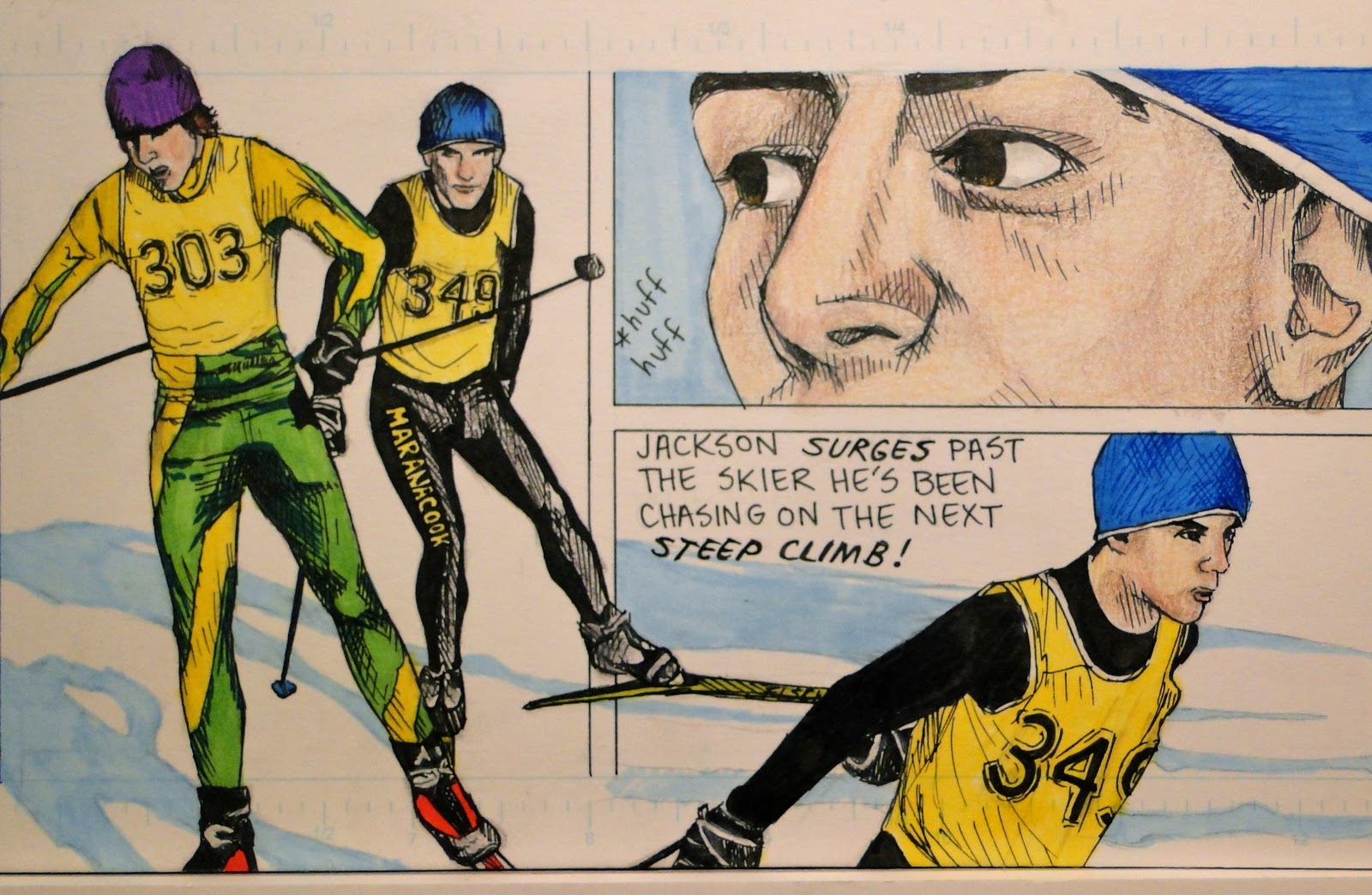 Jill Pelto Artwork: Nordic Skiing Comic