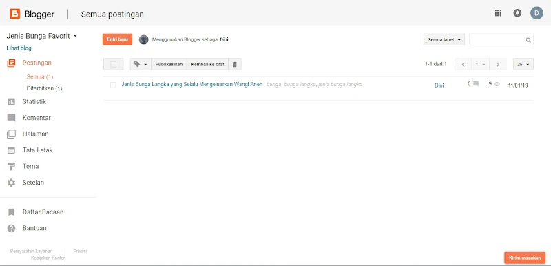 Mengenal Tampilan dan Isi Menu Dashboard Blog | Digital Poin