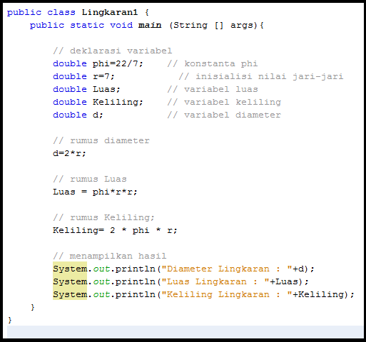 Menghitung Lingkaran ~ Materi Java Pemula