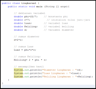 Menghitung Lingkaran ~ Materi Java Pemula