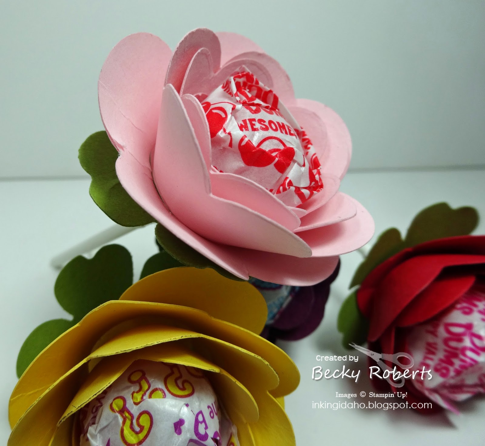 Inking Idaho: Spiral Flower Lollipops