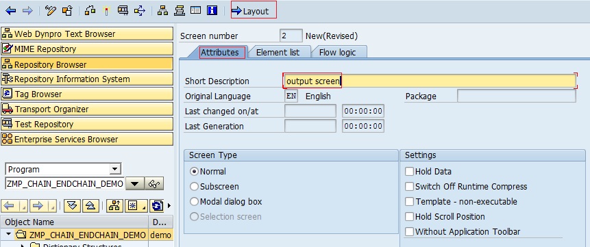 Gyan Factory - SAP Technical Project support: Chain - EndChain In Module Pool Program