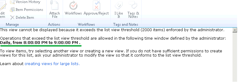 SharePoint Den: Experimenting with Large SharePoint Lists, Indexed Columns and View Threshold