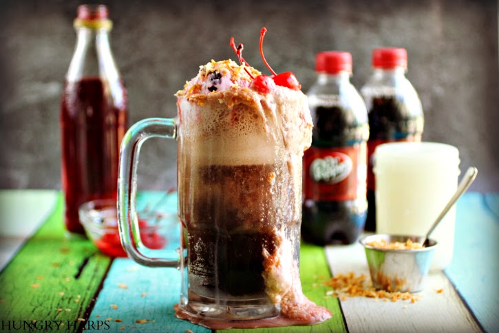 Hungry Harps: Coconut-Cherry Dr Pepper Float