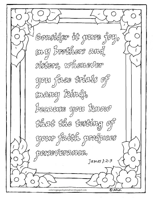 Coloring Pages for Kids by Mr. Adron: Printable James1:2-3 Consider it ...