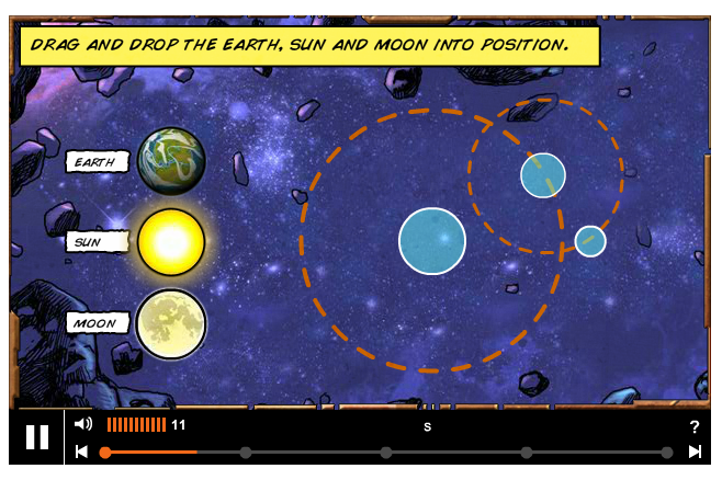 Ms. Li's Fifth Grade Scientists: Earth, Moon, and Sun Game