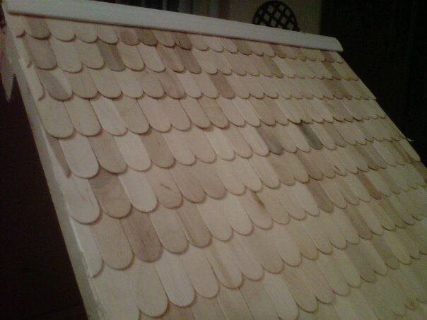 Caught my Fancy: Making the Perfect Roof - $20 in Popsicle Sticks Later