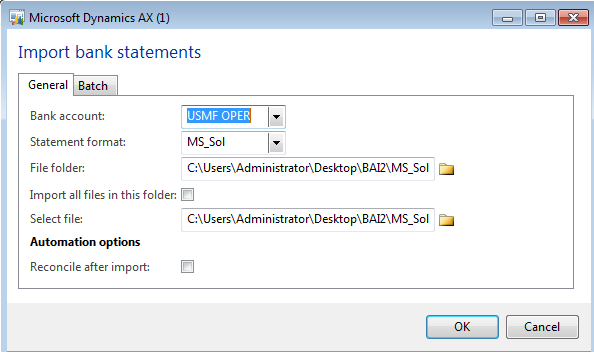 Solutions for AX DEV: BAI2 File format Advance Bank Reconciliation