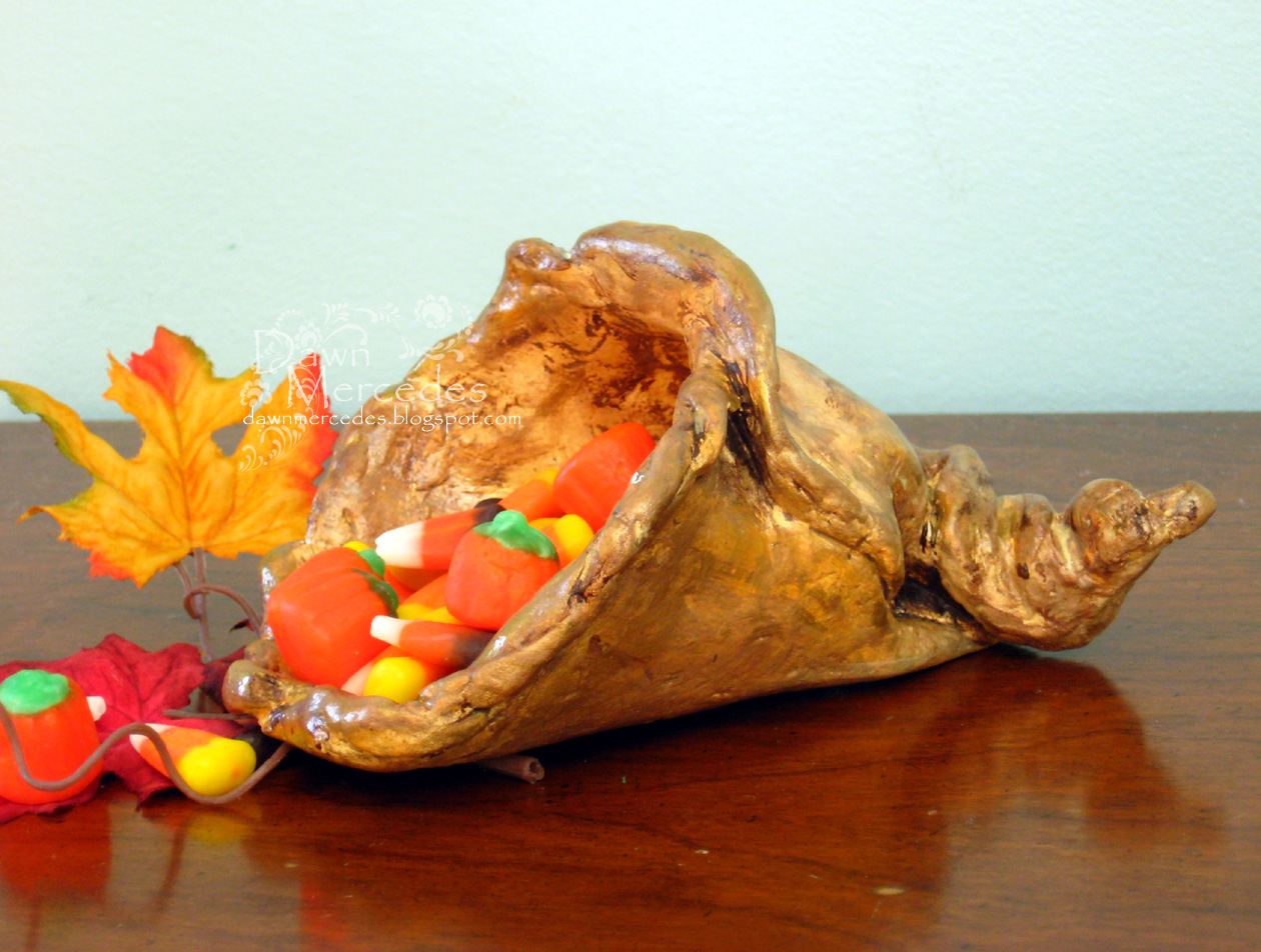 Creative Paperclay® air dry modeling material: Thanksgiving Cornucopia