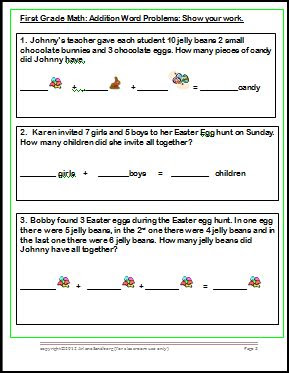 Classroom Freebies Too: March Addition and Subtraction Word Problems