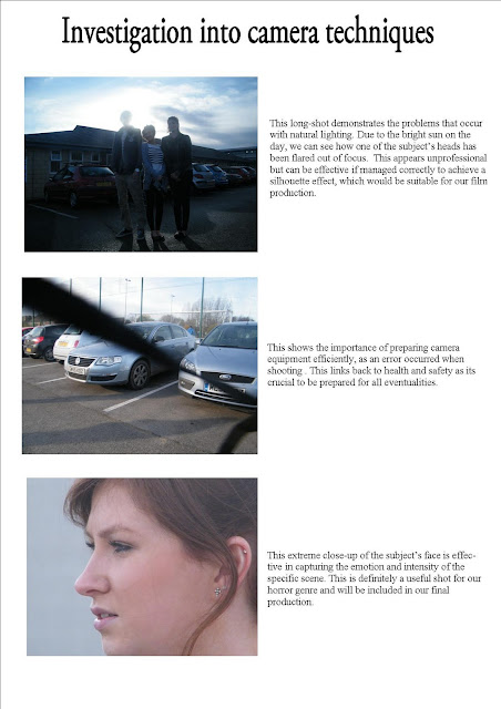 A2 Advanced Portfolio: An Investigation into Camera Techniques