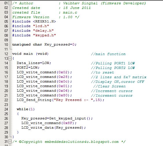 Embedded System Solution: 8051 sample codes