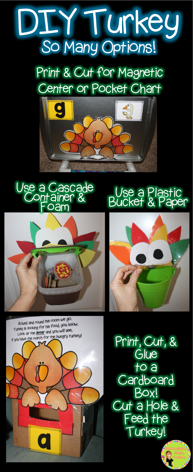 Differentiation Station Creations: DIY Turkey From A Plastic Bucket