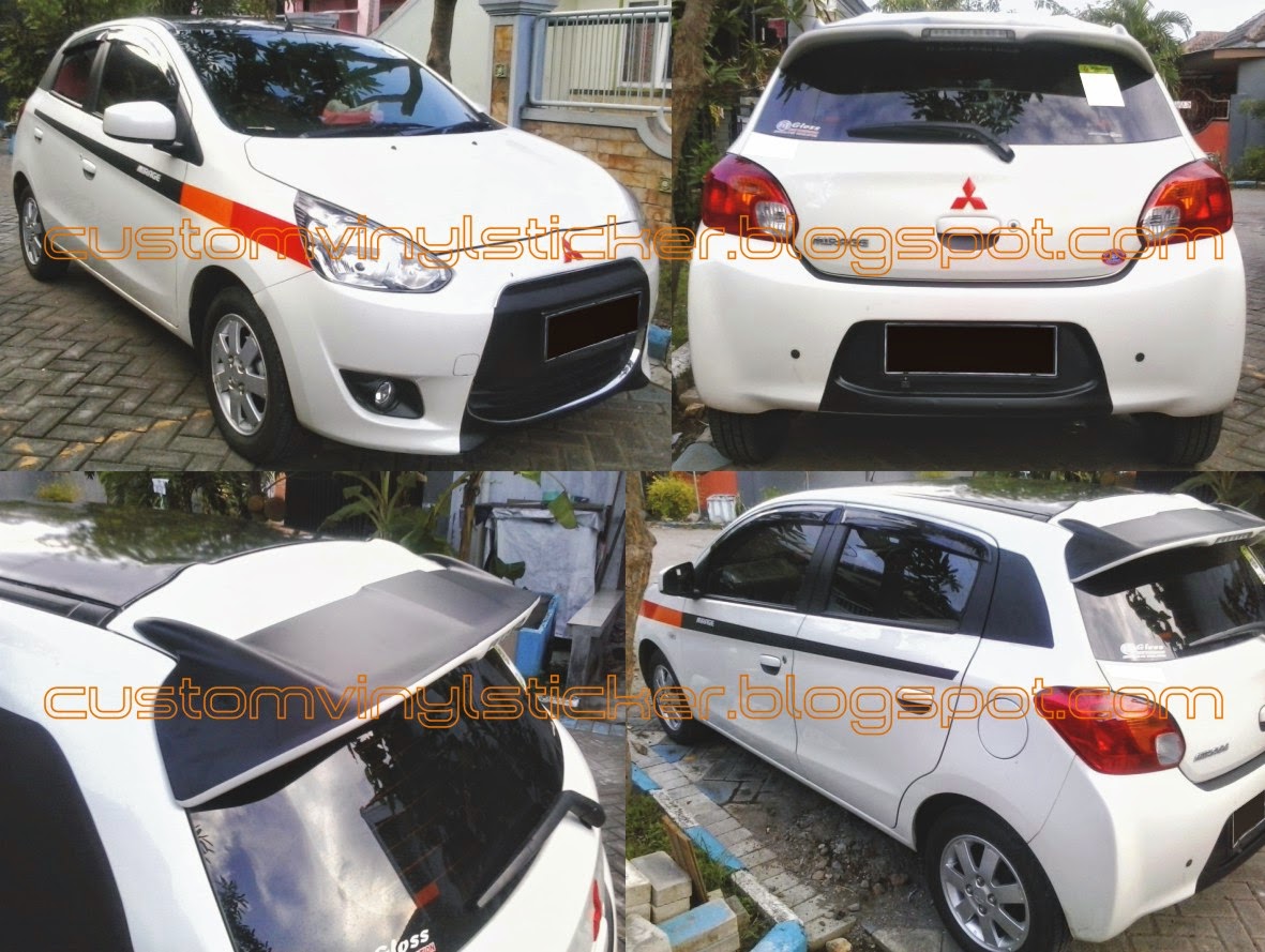STICKRENZ: Mitsubishi Mirage White - Custom Wrap & Strip Sticker