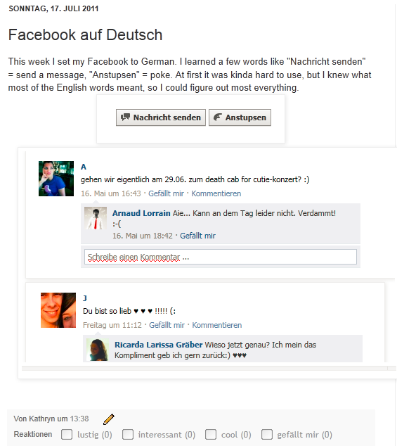 Der Blog - Deutsch 101-004: Beispiele (101): Sample Posts