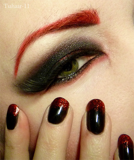 Gently Out Of Time: Club Make Up - Red & Black (with red eyebrows)