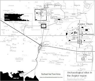 Angkor Area Map ~ Southeast Asia Travel Advice: Cambodia