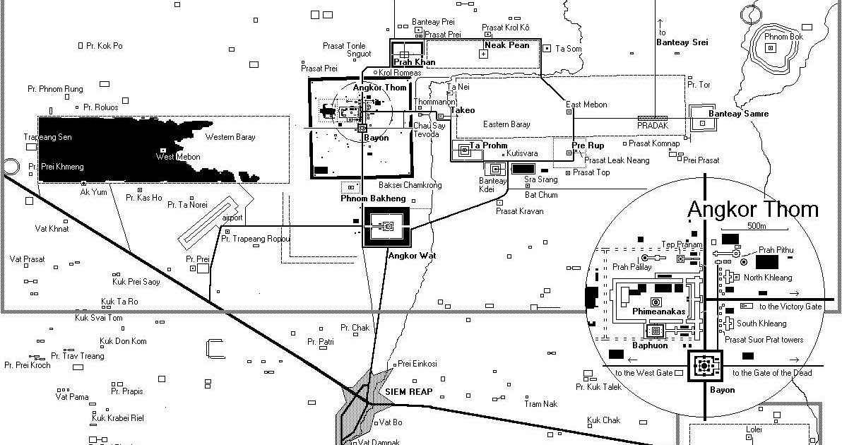 Angkor Area Map ~ Southeast Asia Travel Advice: Cambodia