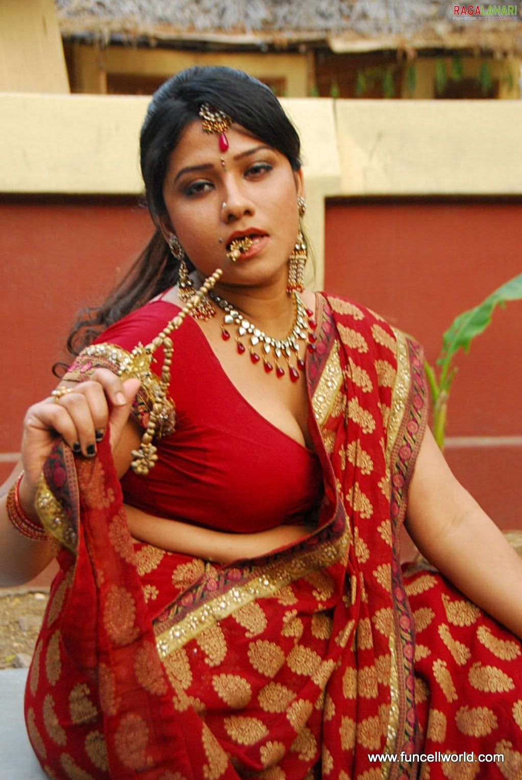 Telugu Actress Jyothi In Red Saree Looking Hot Bollywood World