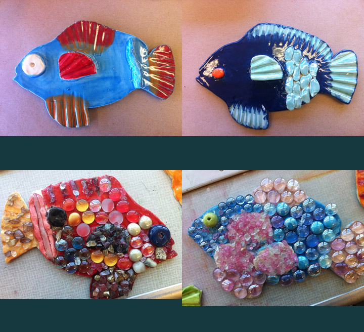 Sacred Heart art room: Clay fish done