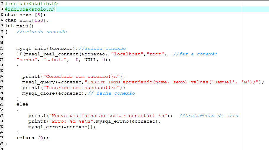 C E Conexão Com Banco Dados Mysql Indiretas Da Computação