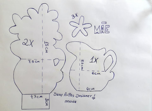 Lembrancinha para dia das mães com molde para imprimir - Ver e Fazer