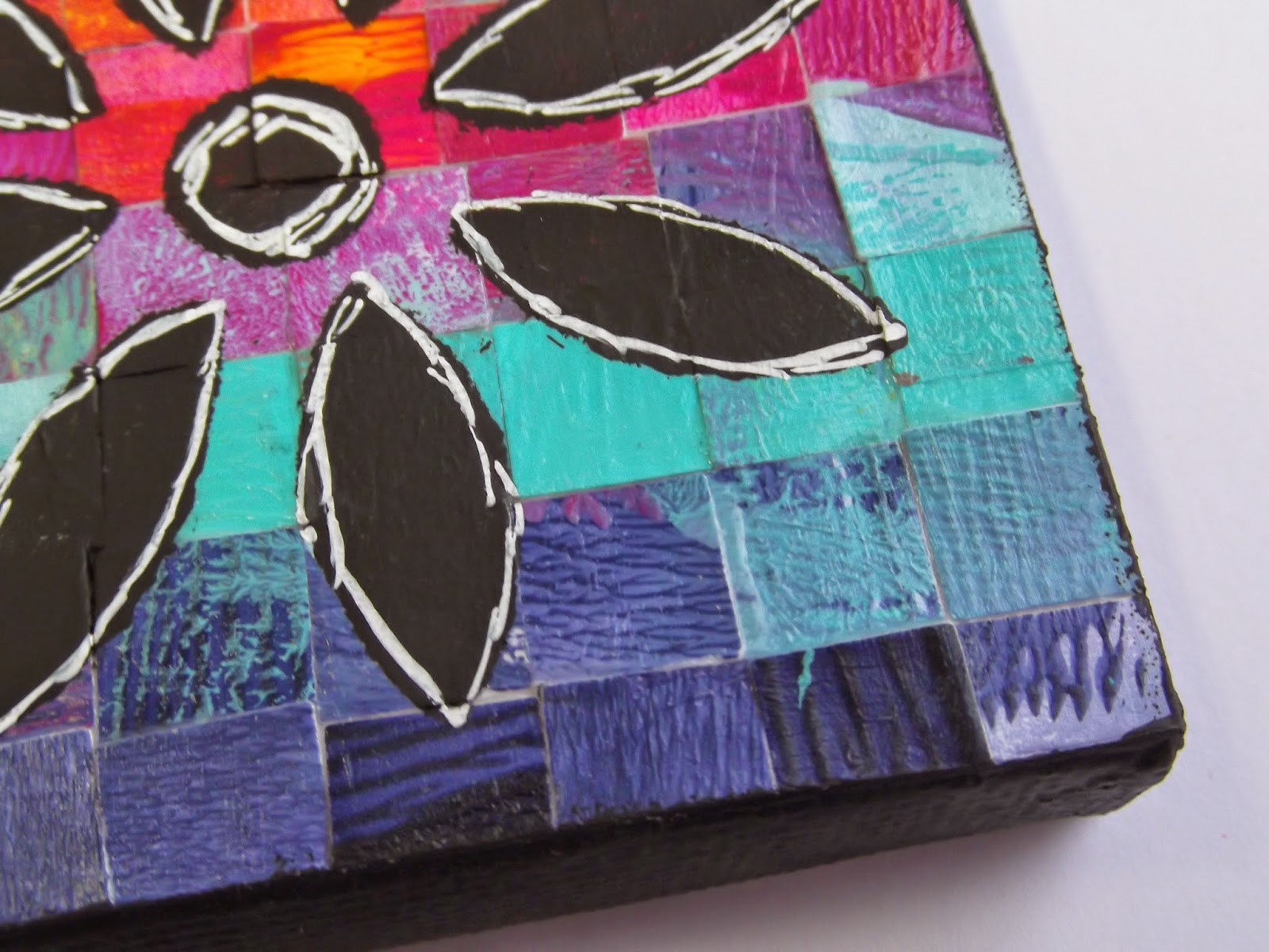 Kezzy's Crafty Journey: Funky Mosaic Mini Canvases