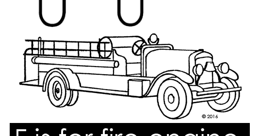 Crayon Palace: "F is for fire engine" alphabet coloring sheet