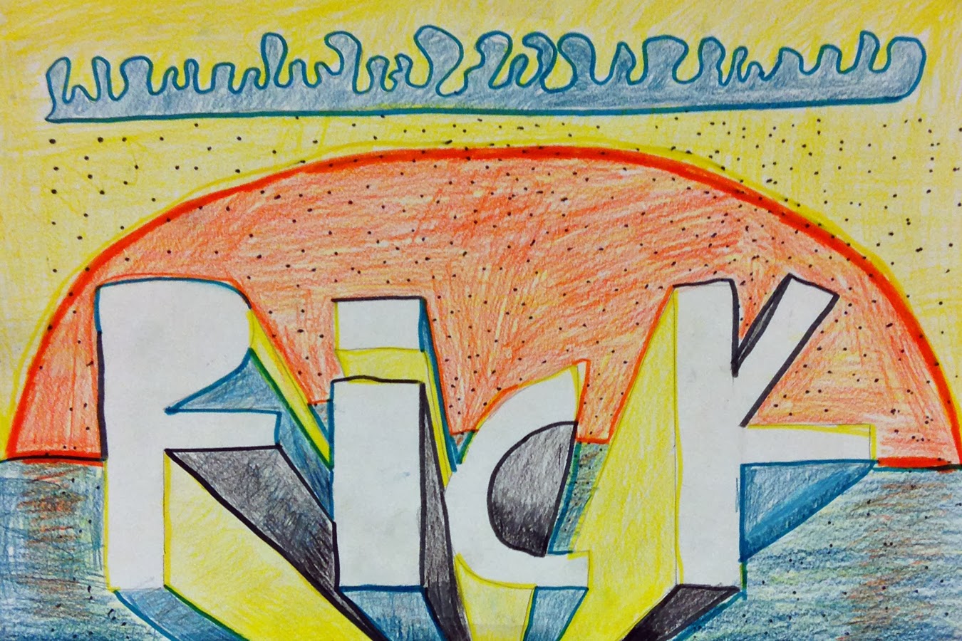 Art at Leestown: one point perspective name drawings