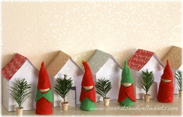 Sun Hats & Wellie Boots: DIY Paper Elf Houses - Perfect for an Advent ...