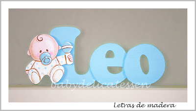 BABY DELICATESSEN LETRAS DE MADERA: LEO CON BEBITO