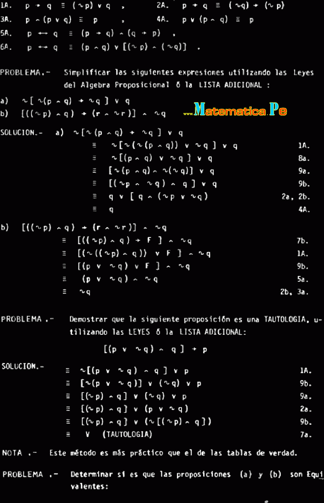 LOGICA MATEMATICA Y TEORIA DE CONJUNTOS PROBLEMAS RESUELTOS Y ...