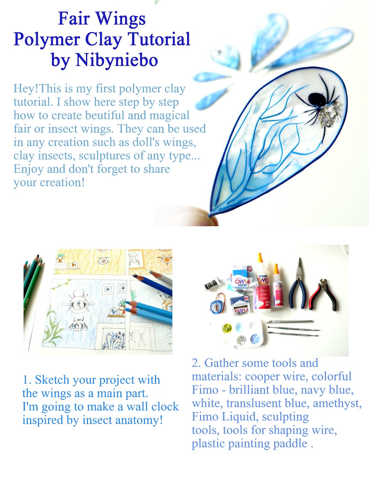 Nibyniebo: Fair Wings - Polymer Clay Tutorial