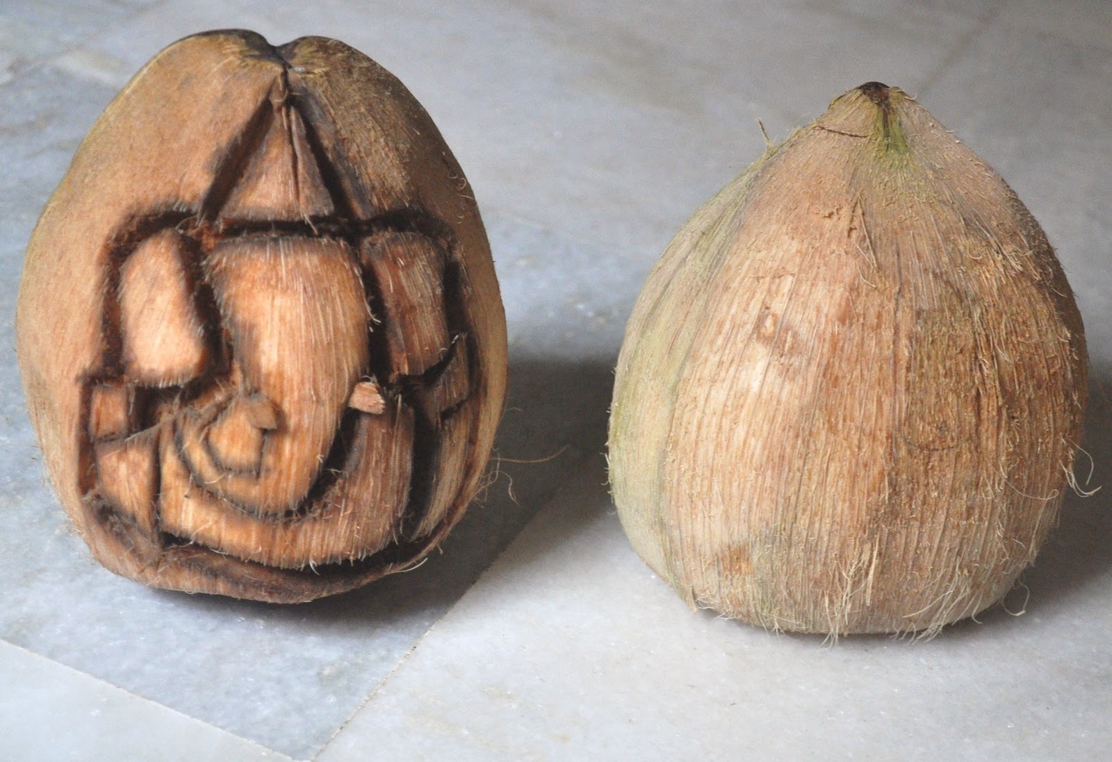 Mera Kora Kagaz: Attempt to a new craft... coconut carving!