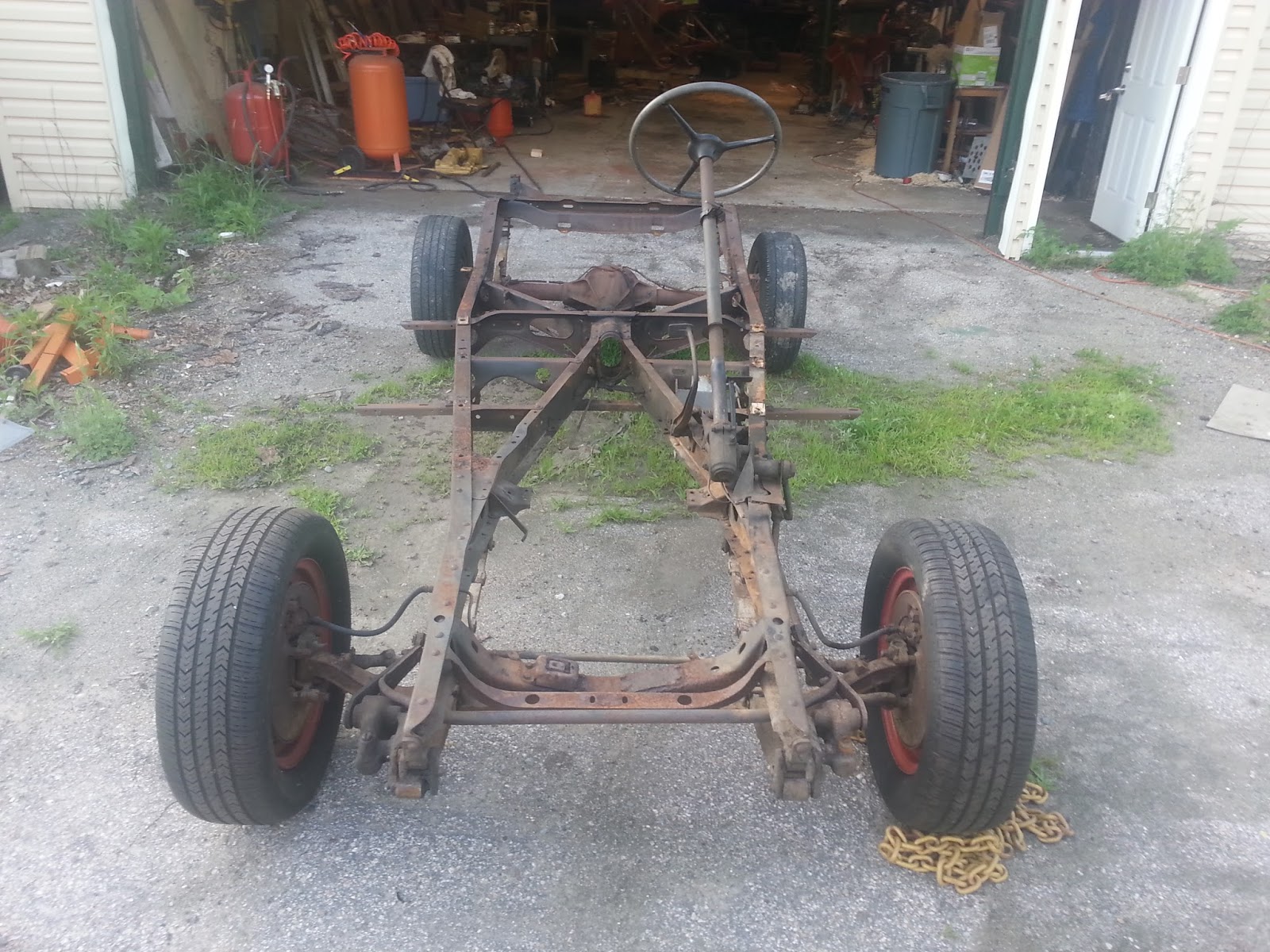 My 1936 Pontiac Restoration: June 22, 2015 - Chassis dropped off!