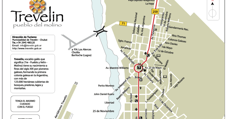 Mapa Ciudad de Trevelin
