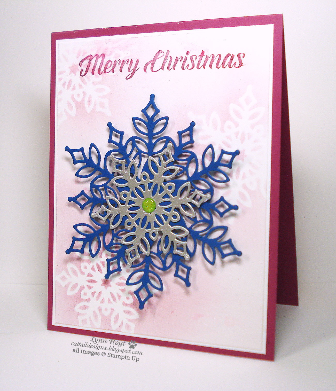 Cattail Designs: Pretty snowflake Christmas card, Just Add Ink #433