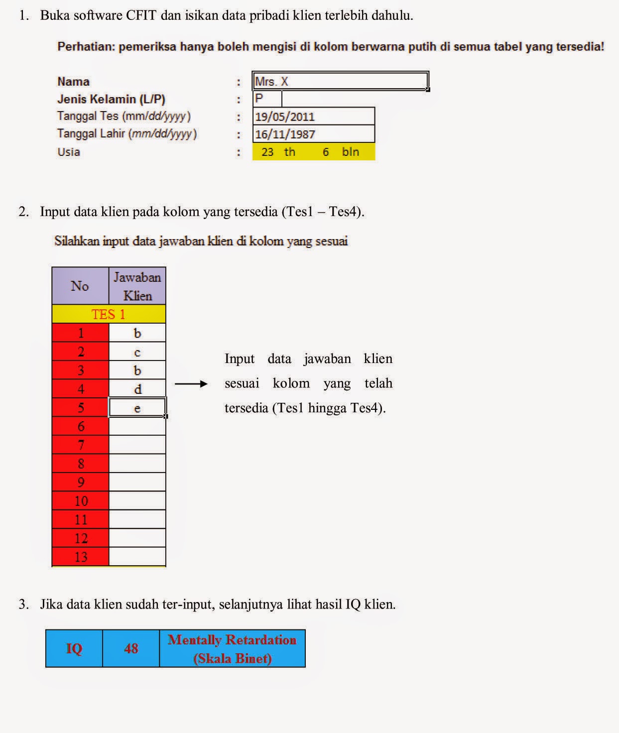 Skoring Tes CFIT - skoring tes psikologi
