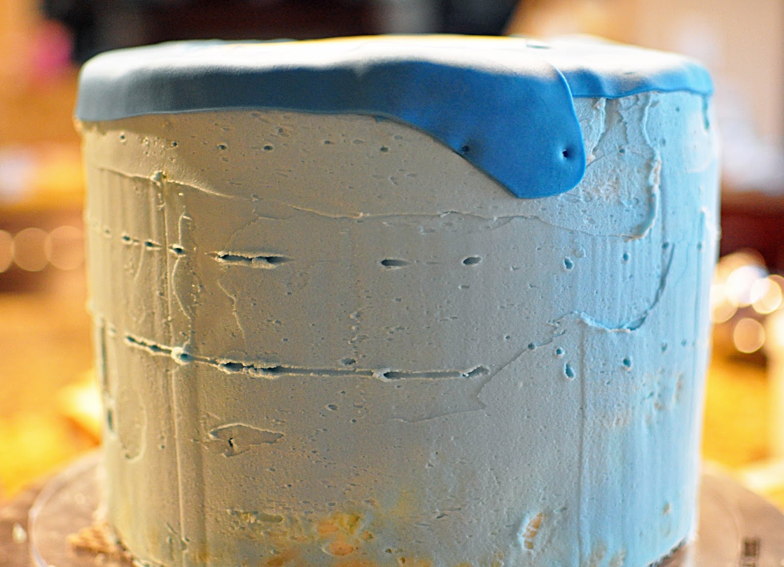 The Bake More: Ombre Nautical Wave Cake with Sailboat - Happy 1st ...