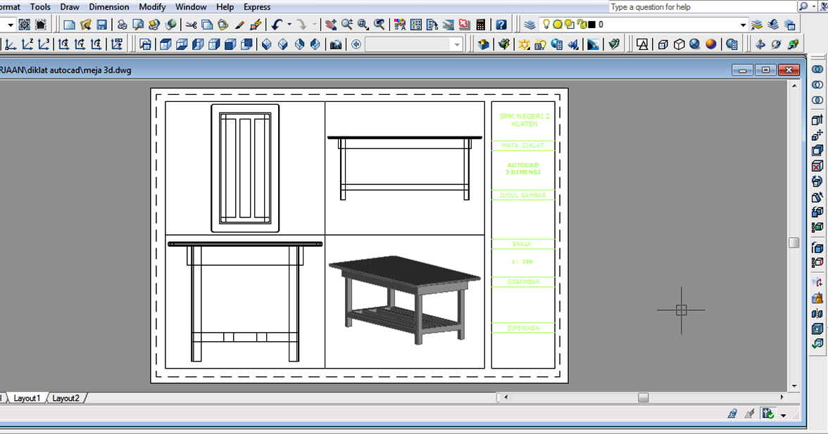 49+ Cara Gambar 3D Autocad Gif