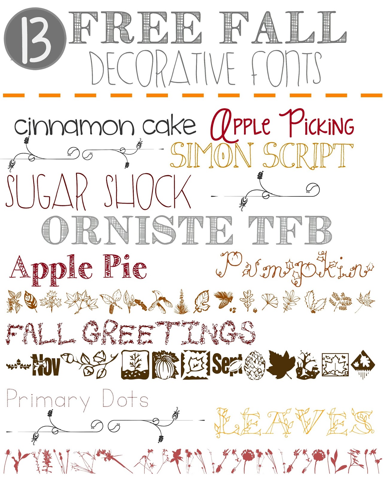 13 Free Fall Decorative Fonts - Outnumbered 3 to 1