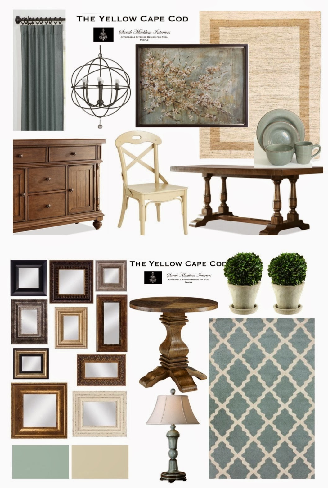 The Yellow Cape Cod: Dining Room and Foyer~Two Spaces One Design