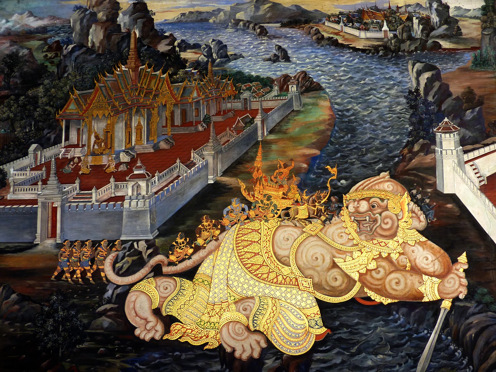 Indian Epics: Images and PDE Epics: Image: Hanuman Makes a Bridge
