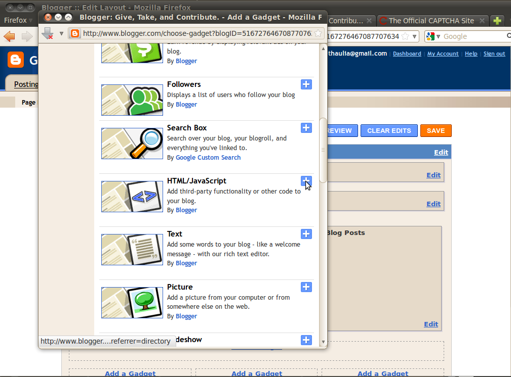 FAQs, HOW-TOs & More...: How to add reCAPTCHA gadget to your blogger ...