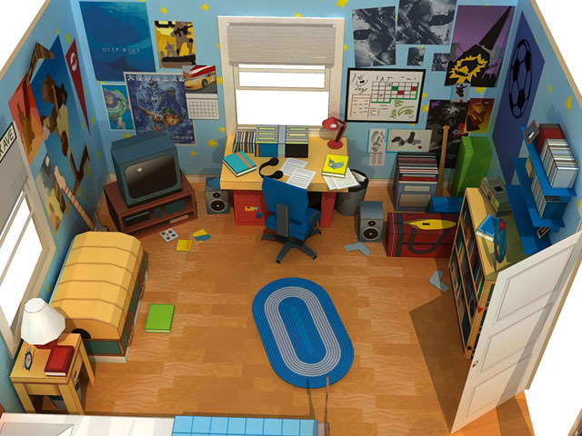 Toy Story 3 Papercraft Andy's Room Diorama | Papercraft Paradise ...