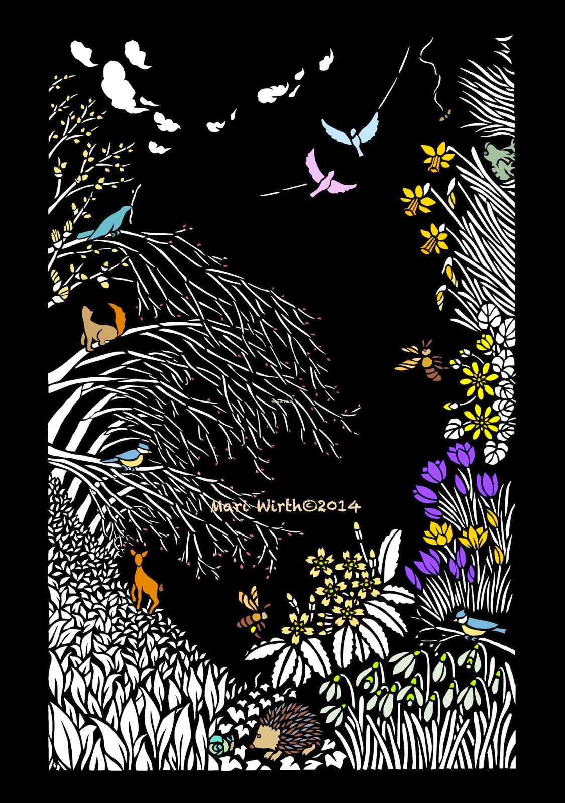 Tree Leaf Freak: Paper Cut: Early Spring Woodland