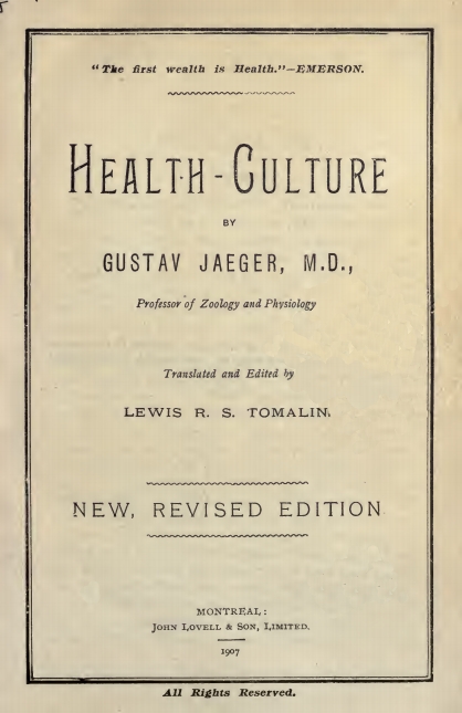 The Study: The Physical Preoccupations of the Raiment Reformers