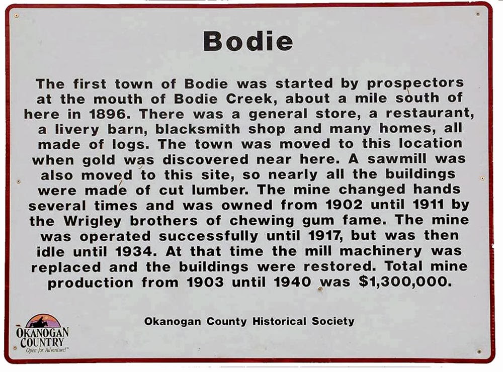 The Okanogan Highlands: The Ghost Town of Bodie, Washington, Toroda ...