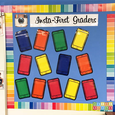 Insta-First Graders: An Instagram Themed Bulletin Board for Back To School